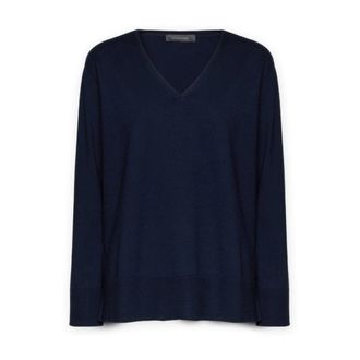 Elena Miro V-Ausschnitt Pullover - - Knitwear - Damen - Blau - L