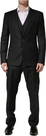 Dolce & Gabbana Homme, Costumes, Noir, Taille: L Costume 3 pi&egrave;ces formel ajust&eacute;