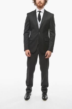 Corneliani CC COLLECTION Dreiteiliger Anzug CERIMONIA REFINED aus Schurwolle Corneliani