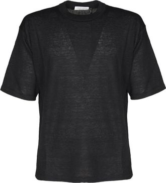 Roberto Collina Homme, Tops, Noir, Taille: S Girocollo MC Comfort Fit