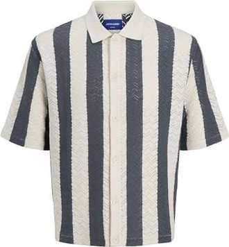 Jack & Jones Jortyler Knit SS Polo Sn, Crème, M Hommes