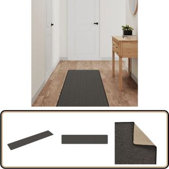vidaXL Teppichläufer Sisal-Optik Anthrazit 50x250 cm - Teppichläufer - Sisal Look - Anthrazit - Wohnbereich - Flurboden