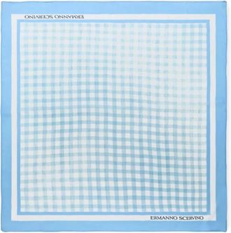 Ermanno Scervino Femme, Accessoires, Bleu, Taille: ONE Size &Eacute;tole Carr&eacute;e en Soie