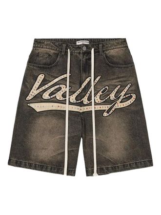 Vale Skittles embroidered denim shorts - Grau