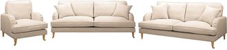 Maison Belfort home24 Polstergarnitur Bethania II 3-2-1 Beige/Creme Webstoff Polia 211 x 85 x 96cm Landhaus