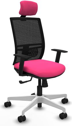 Piqueras y Crespo Yunquera Schreibtischstuhl mit 1D-Armlehnen, h&ouml;henverstellbarer Lendenwirbelst&uuml;tze und h&ouml;henverstellbarem Kopfteil, ausgestattet mit 4 Positionen, Sch