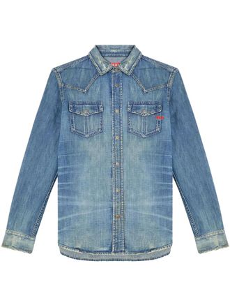 Diesel chemise D-Vega &agrave; logo - Bleu