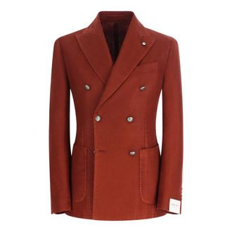Lubiam Tom Zweireihiger Blazer - - Jackets - Herren - Braun - XL