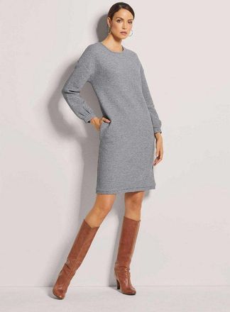 Madeleine Midikleid Lässiges Rundhals-Kleid mit Taschen