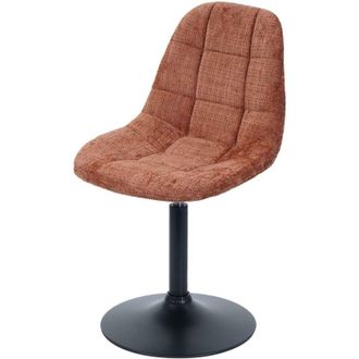 Hhg Esszimmerstuhl HHG 893, K&uuml;chenstuhl Stuhl Drehstuhl, Stahl mvg Stoff/Textil Chenille (465g/m&sup2;) terrakotta