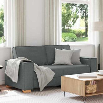 vidaXL Vidaxl - Canap&eacute; 2 places Gris fonc&eacute; 140 cm Tissu