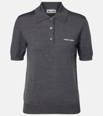 Miu Miu Polo en laine &agrave; logo