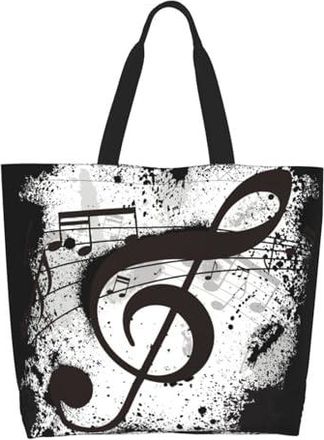 Generic Notes De Musique Sac Courses R&eacute;utilisable Sacs De Courses D&eacute;contract&eacute; Sac Fourre Tout Pour Plage Voyage Universit&eacute;