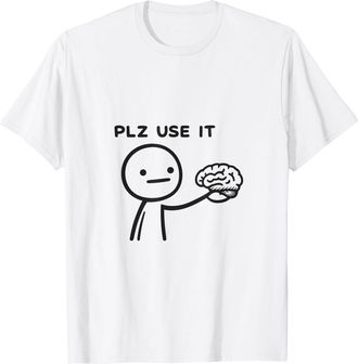 Hello Kitty Cartoon Figur mit Gehirn Humor Illustration Stil T-Shirt