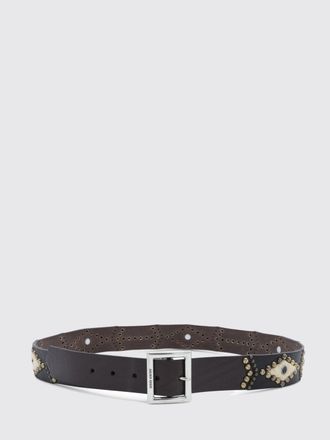 Golden Goose Ceinture en cuir et effet poulain avec clous et boucle grav&eacute;e