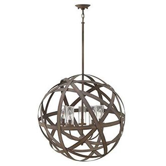 Elstead Lighting HINKLEY Lighting Suspension ext&eacute;rieure Carson, 67 cm, fer antique, 5 &eacute;clairages