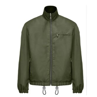 Alexander McQueen Logo Print Baumwolljacke Hoher Kragen - - Jackets - Herren - Gr&uuml;n - 2XL