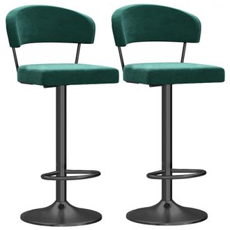 Generic H&ouml;henverstellbare Barhocker, drehbare hohe K&uuml;chen- und Esszimmerst&uuml;hle mit R&uuml;ckenlehne, Samt-Hocker, geeignet f&uuml;r K&uuml;cheninseln