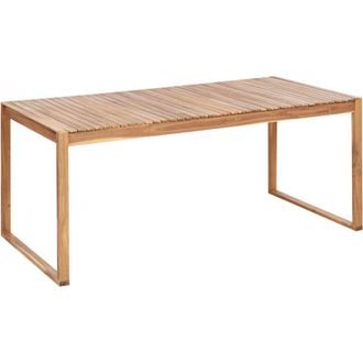 Beliani Beliani - Table de Jardin Rustique en Bois dAcacia Clair 180 x 90 cm Rectangulaire Sassari ii