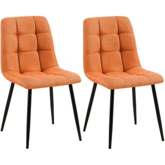 Clp Ensemble de 2 chaises de conception de conception moderne en Dine en diff&eacute;rentes couleurs tissu colore : Orange