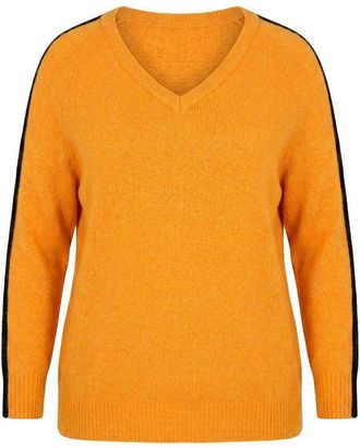 Miamoda Strickpullover Pullover bequemer Fit Raglan&auml;rmel farbiges Piping