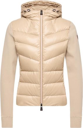 Moncler Moncler Cardigan Zipp&eacute; Matelass&eacute;, Femme, Beige, Taille: Xxs
