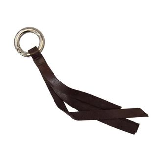 Costume National Porte-cl&eacute;s pompon en cuir - Femme - Accessoires - Brun - Taille: ONE Size