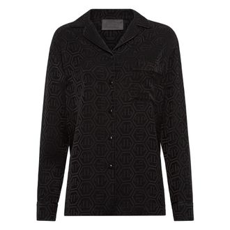 Philipp Plein Femme, Blouses et Chemises, Noir, Taille: 40 FR Shirt Monogram