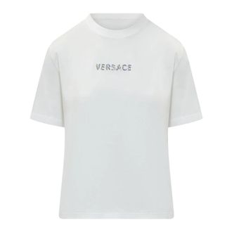 Versace T-Shirt mit Stickerei - - Tops - Damen - Wei&szlig; - S