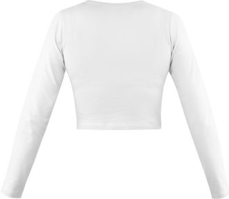 Janice Langarmshirt 3 x Damen crop Langarmshirt Nerja Kurzer Pullover aus Baumwolle