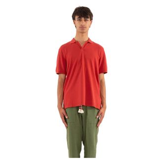 MC2 Saint Barth Klassisches Piquet Polo Shirt - - Tops - Herren - Rot - 2XL