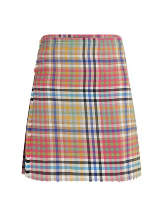 Vivienne Westwood Womens Mini Kilt Heather Check Multicolour Wool (ovis Aries) Skirt