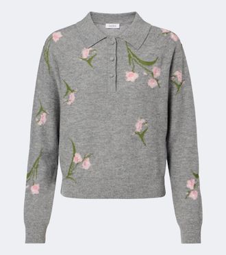 Erdem Polo en laine &agrave; fleurs