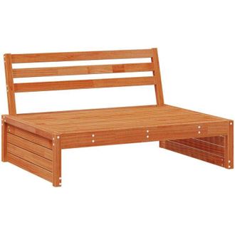 vidaXL Garten Mittelssofa Massivholz Kiefer Wachsbraun vidaXL