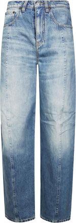 Victoria Beckham jean droit à empiècements - Bleu