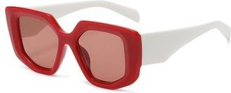 Generic Lunettes De Soleil &Agrave; Monture Large For Femme, Style Streetwear, For Homme, Id&eacute;ales For Les F&ecirc;tes En Ext&eacute;rieur.(Red)