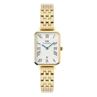 Daniel Wellington Quadro R&ouml;mische Ziffern Datumsuhr - - Accessories - Damen - Gelb - ONE SIZE