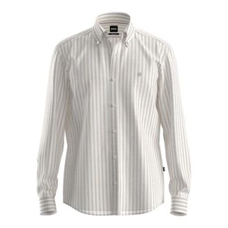 HUGO BOSS Homme, Chemises, Beige, Taille: XL Camicia button down in lino