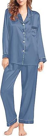Generic Ensemble de pyjamas en coton pour femme, pyjamas en coton pour dames avec manches longues pour la nuit, ensembles de pyjamas &agrave; manches longues, haut &agrave;