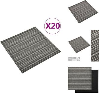vidaXL Vidaxl - Teppichfliesen 20 Stk. 5 m&sup2; 50x50 cm Gestreift Anthrazit - Teppichfliesen - PVC-Boden - Anthrazit - Gestreiftes Muster - Wohnbereich