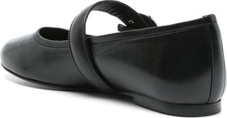 Coperni Logo-Buckle Leather Ballet Flat - Black