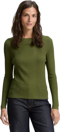 Tom Tailor Damen 1047687 Strickpullover mit Rippstruktur, 38802-Deep Ivy Green, 3XL