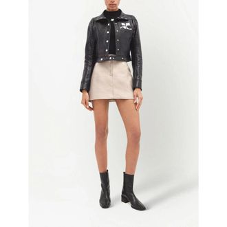 Courr&egrave;ges Stretch-Cotton Biker Jacket - Black