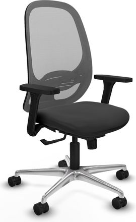 Piqueras y Crespo B&uuml;rostuhl mit verstellbarer R&uuml;ckenlehne, mit 3D-Armlehnen, h&ouml;henverstellbare Lendenwirbelst&uuml;tze, ausgestattet mit 3 Positionen und Schneideschaum, Gra