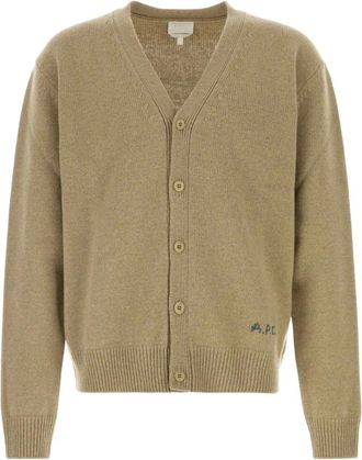 A.P.C. A.p.c., Homme, Pulls, Beige, Taille: XL Kevin Cardigan