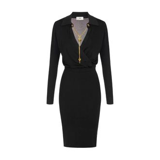 Elisabetta Franchi Damen, Kleider, Schwarzk, XSGr&ouml;&szlig;e