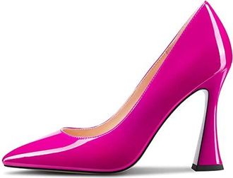 Castamere Femmes Aiguille Haut High Talon Heel Pointu Bout Slip-on Escarpins Sexy Dress Classique 10 CM Heels Magenta Rouge A 44 EU