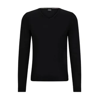 HUGO BOSS Homme, Pulls, Noir, Taille: L Pull Melba col en V