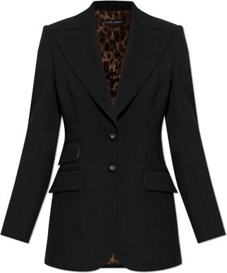 Dolce & Gabbana Femme, Vestes, Noir, Taille: 42 FR Turlington Wool Blazer