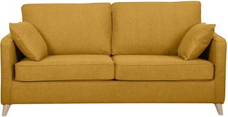 Miliboo Skandinavische Schlafcouch kumingelb mit Matratze Dicke 10 cm 3-Sitzer papel